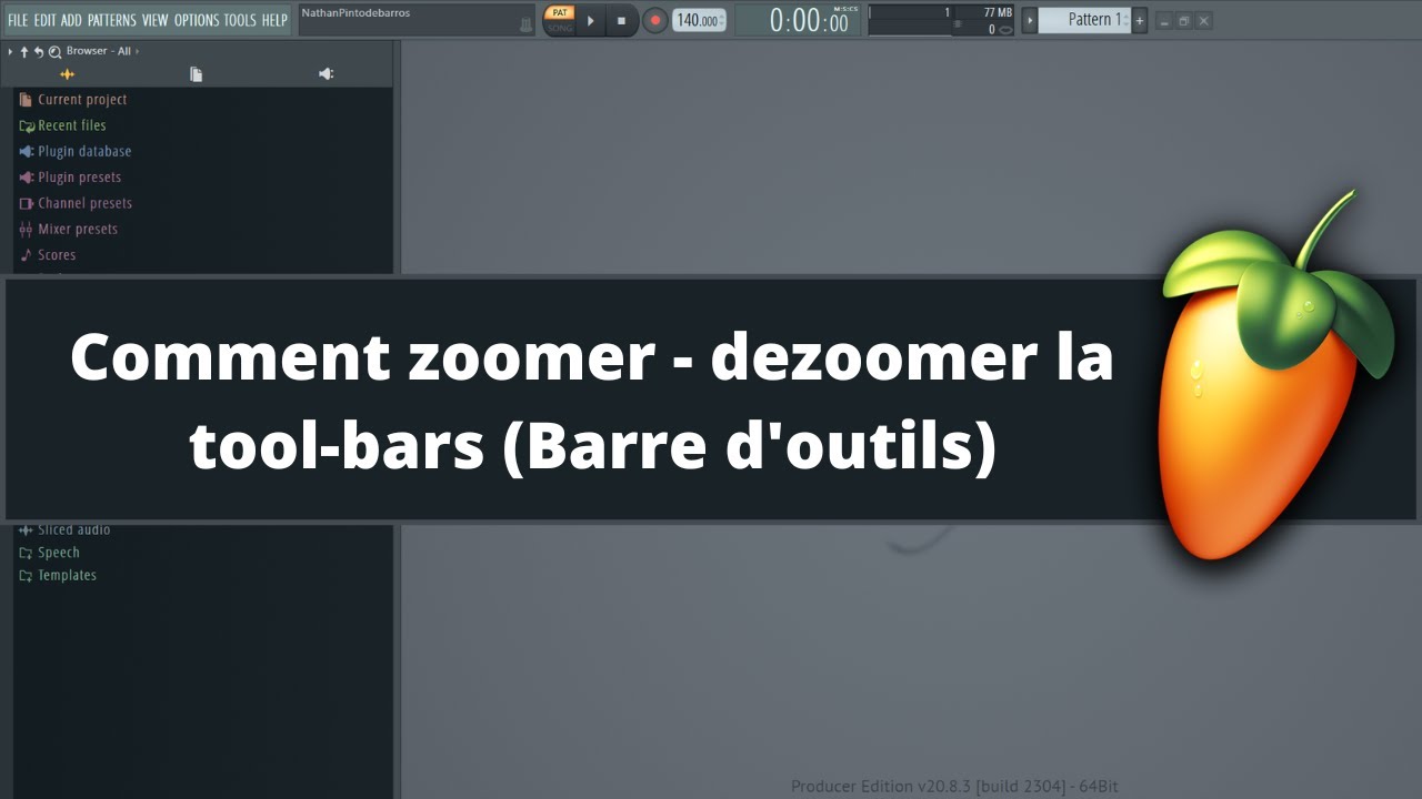 Fl Studio tutoriel fr - Comment zoomer - dezoomer la tool-bars (Barre d ...