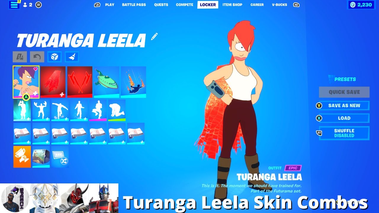 Turanga Leela Skin Combos (Fortnite Battle Royale) - YouTube