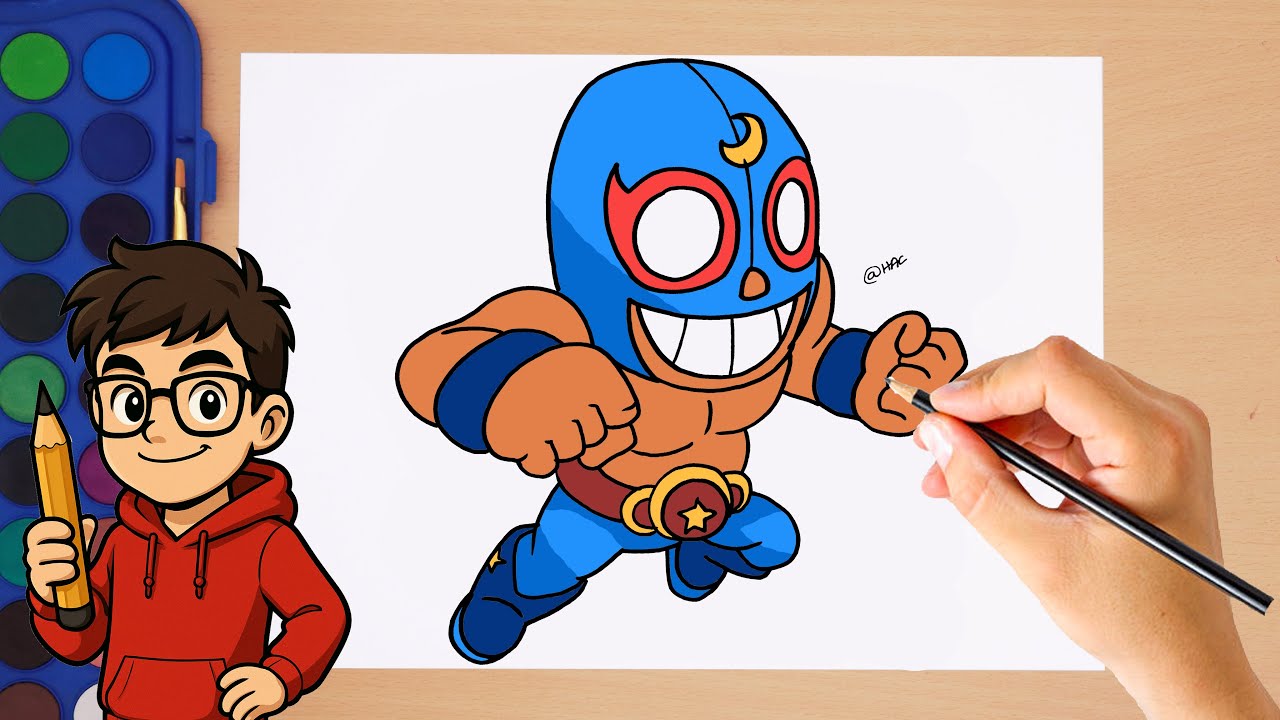 How to Draw El Primo | Step by step Drawing | Squad Busters - YouTube