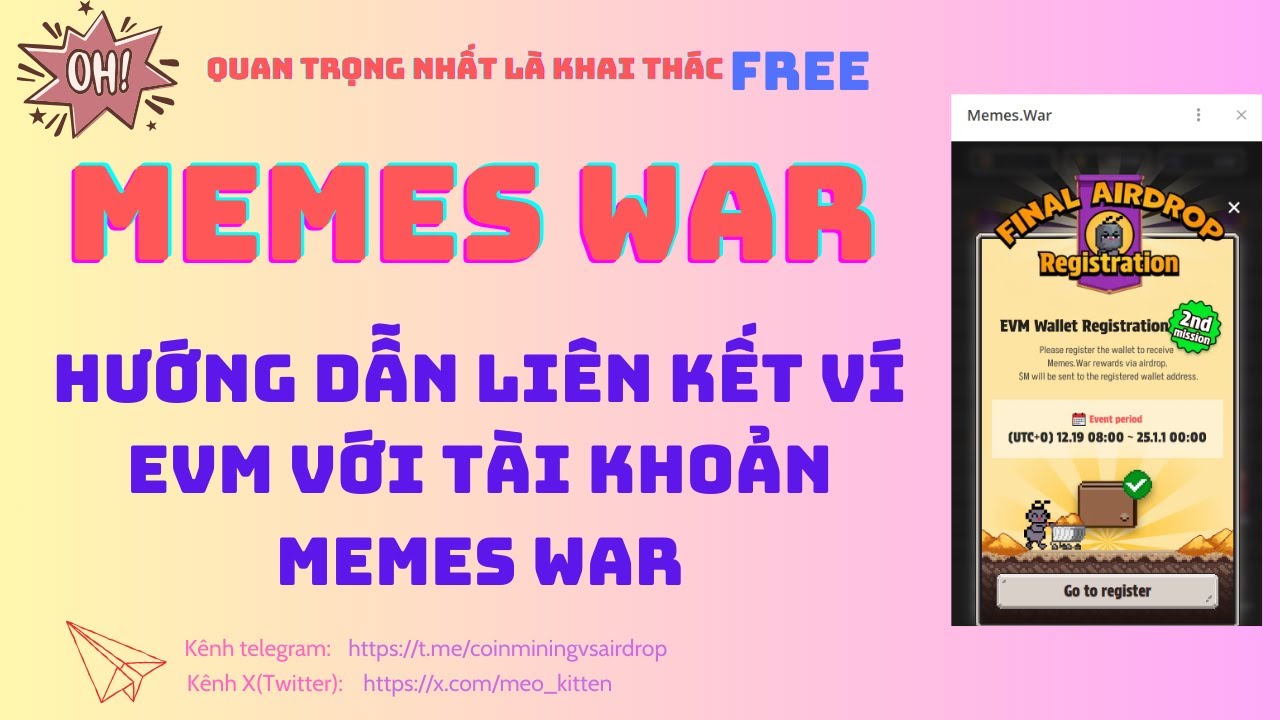 Hướng dẫn liên kết ví EVM với Tài khoản Memes War - YouTube