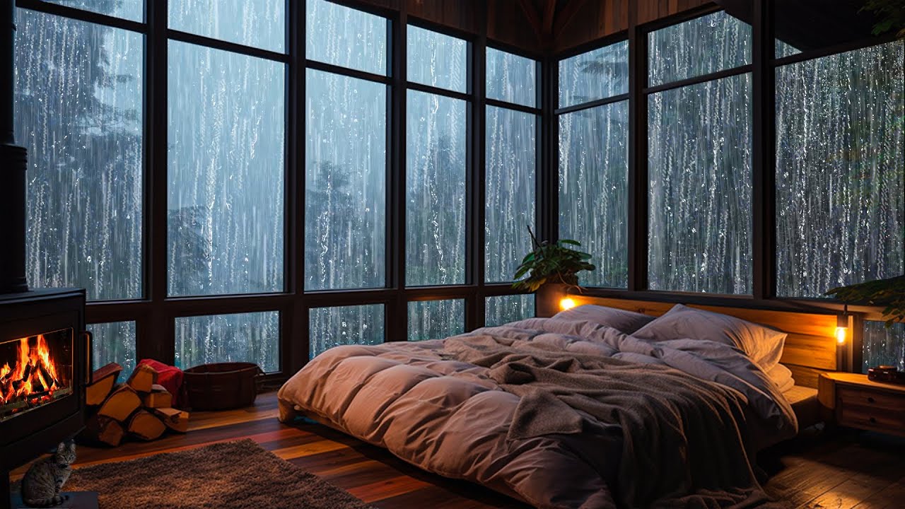 Regengeräusche zum Einschlafen – Sanfter Regen mit fernem Donner - Rain ...