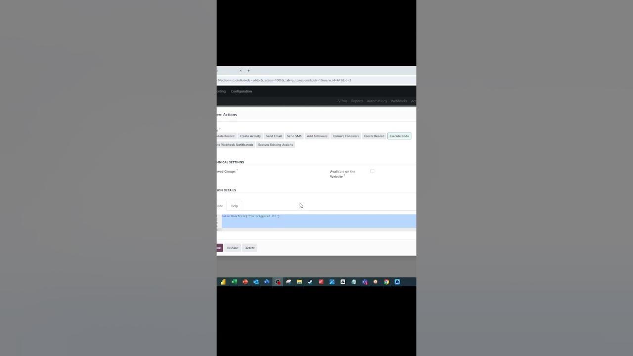 Test Automated Action Triggers In Odoo First Youtube