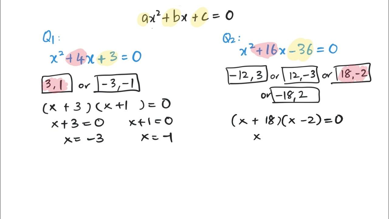 Solving and factorising quadratic equation without calculator - YouTube