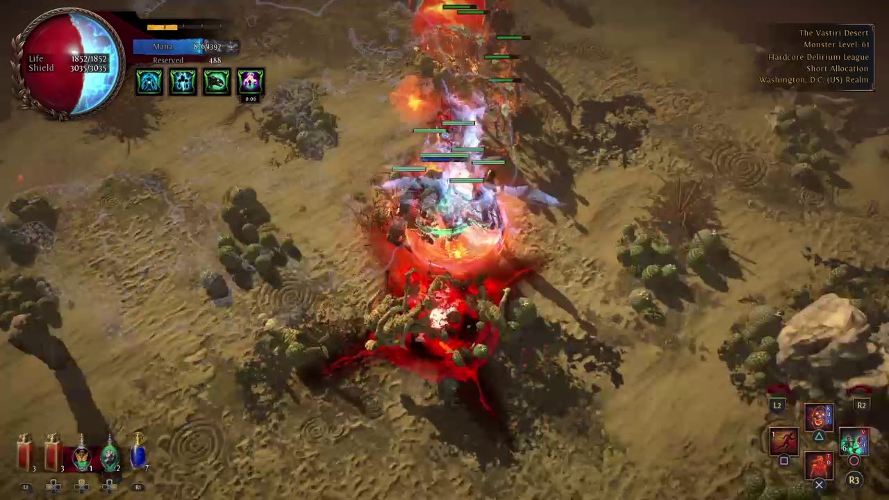 POE Hardcore DeliriumPS4, Necromancer - Infernal Legion Vaal Skeletons ...
