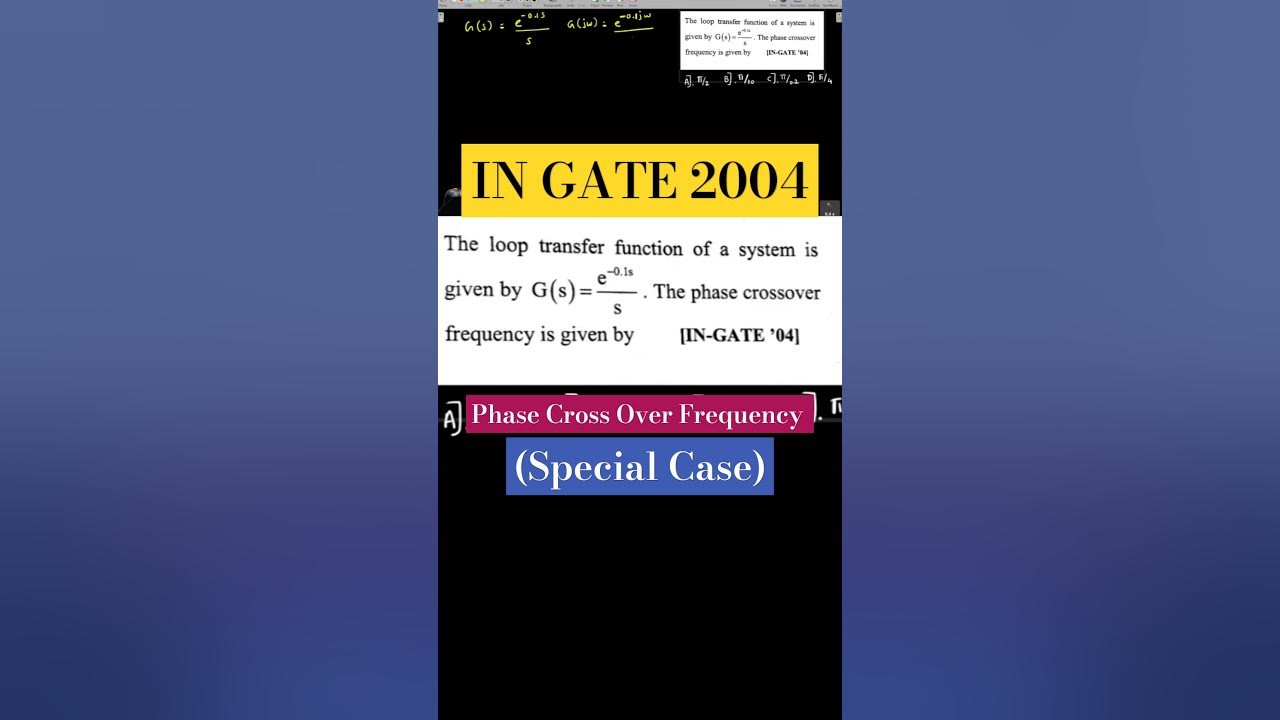 IN GATE 2004 | Phase Cross over frequency based problems #shorts #gate #gate2025 - YouTube