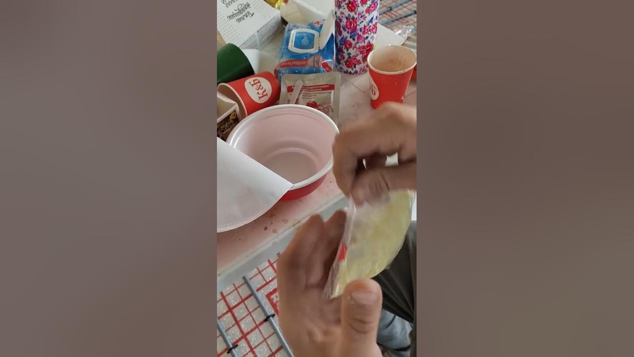 распаковка картофельного пюре с курицей и овощами . бизнес меню 😁 - YouTube