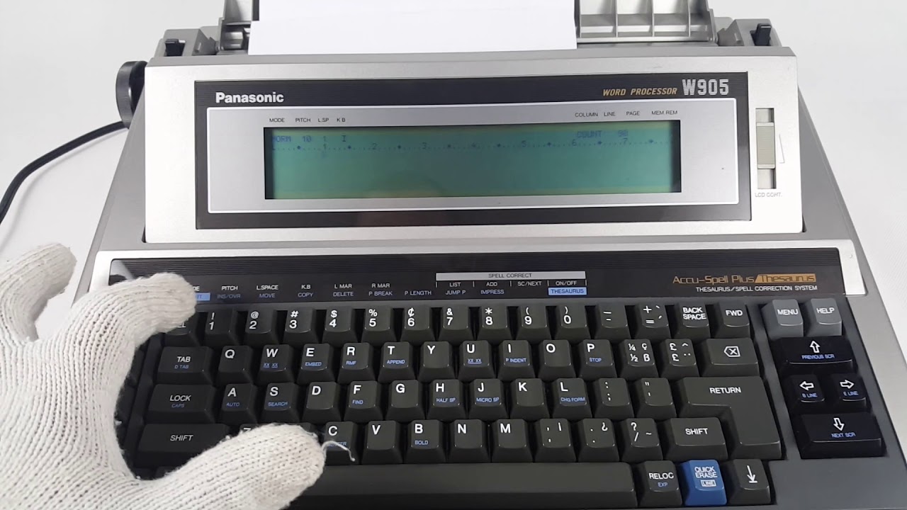 Panasonic Word Processor KX-W905 - YouTube