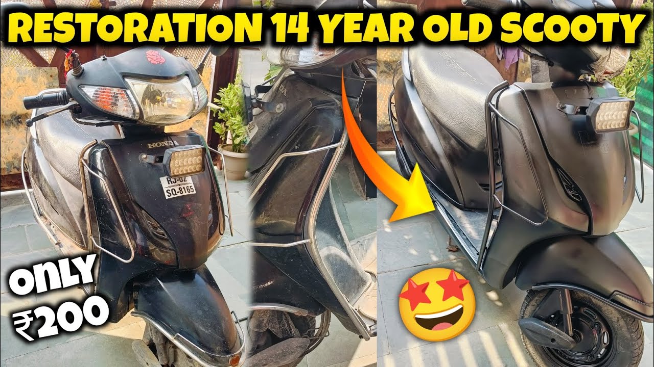 😱 Modified Old Activa Scooty At home 🔥activa restoration 👌 - YouTube