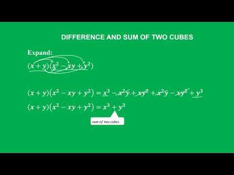 DIFFERENCE AND SUM OF TWO CUBES - YouTube