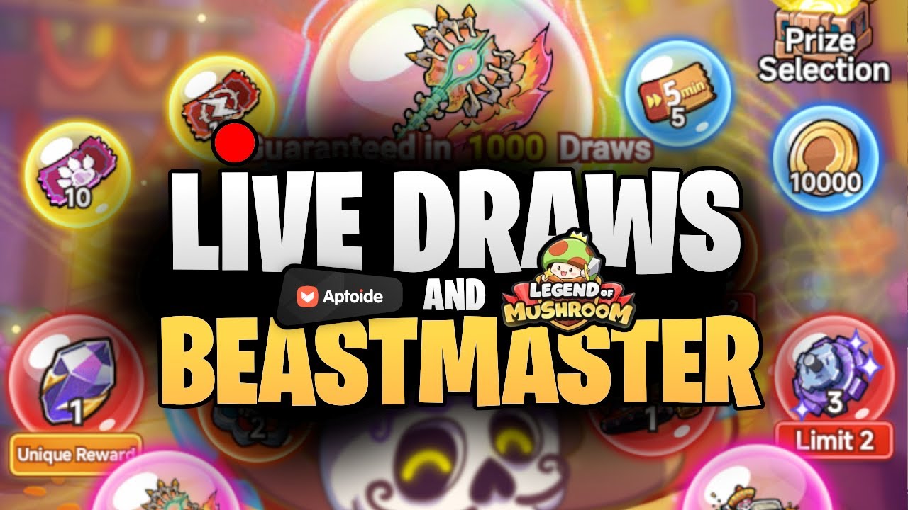 🚀 LIVE: DRAWS and BEASTMASTER tests in Legend of Mushroom - YouTube