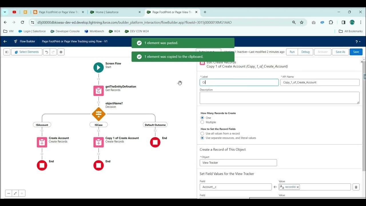 Page Footprint Or Pagerecord View Tracking Using Flow Insalesforce Youtube