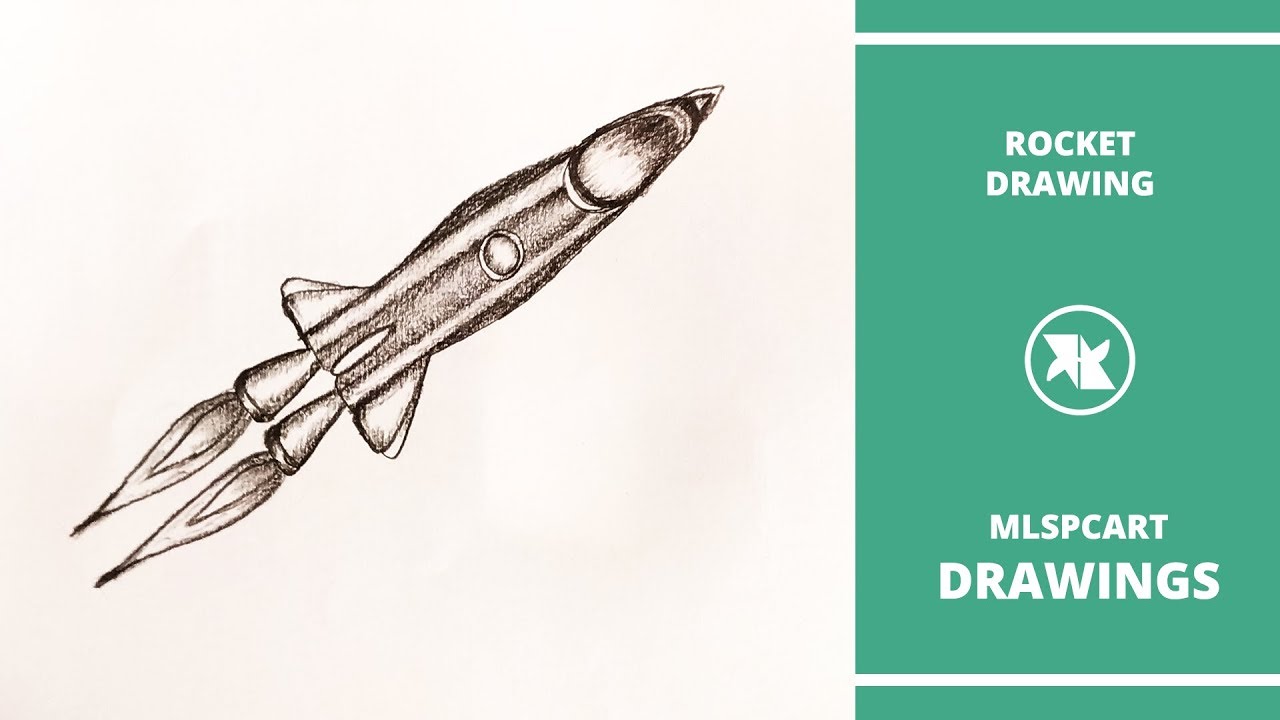 How to Draw a Rocket | Easy Rocket Step by Step Drawing for kids ...