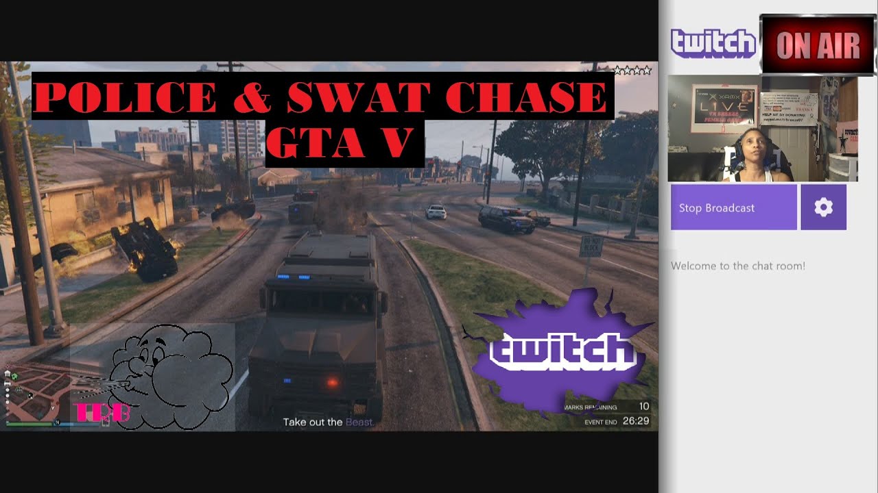 SWAT POLICE CHASE GTA V ONLINE LIVE ON TWITCH 3-2-16 - YouTube