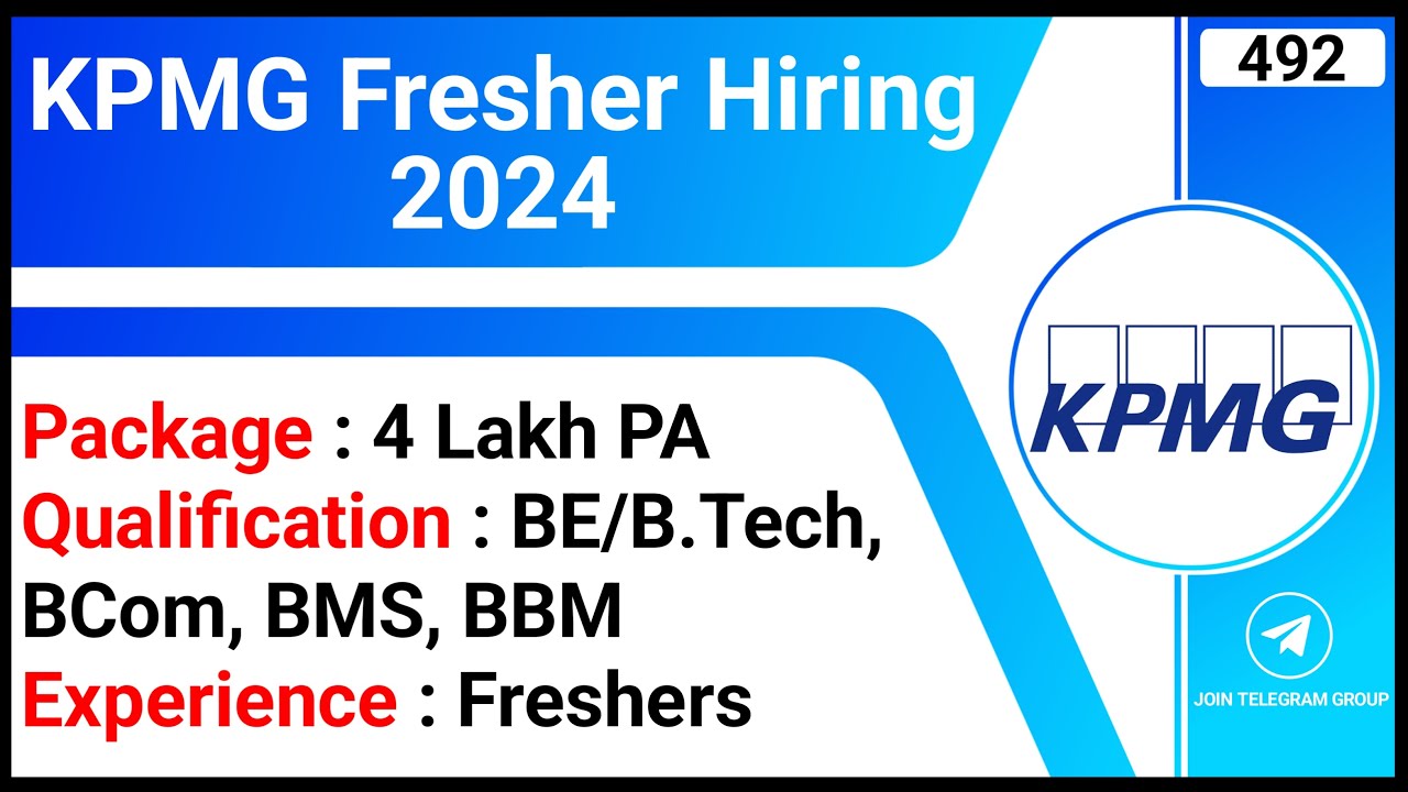 KPMG Fresher Hiring 2024 | Package 4 Lakh PA | Analyst Jobs | JobStock ...