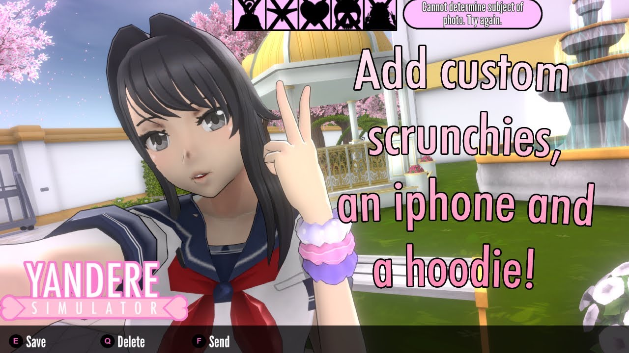 Add custom scrunchies, an iphone and a hoodie! || YandereSim - YouTube