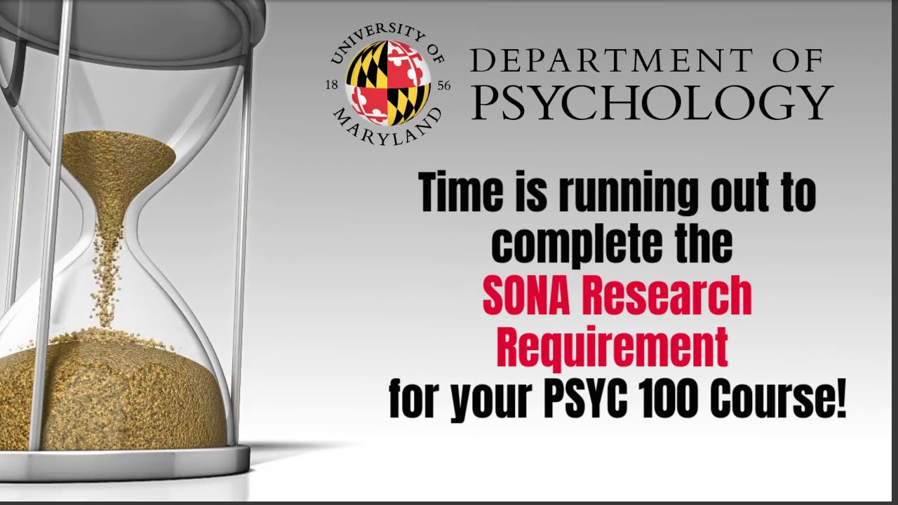 PSYC 100 SONA Credits Time Is Running Out Reminder - YouTube