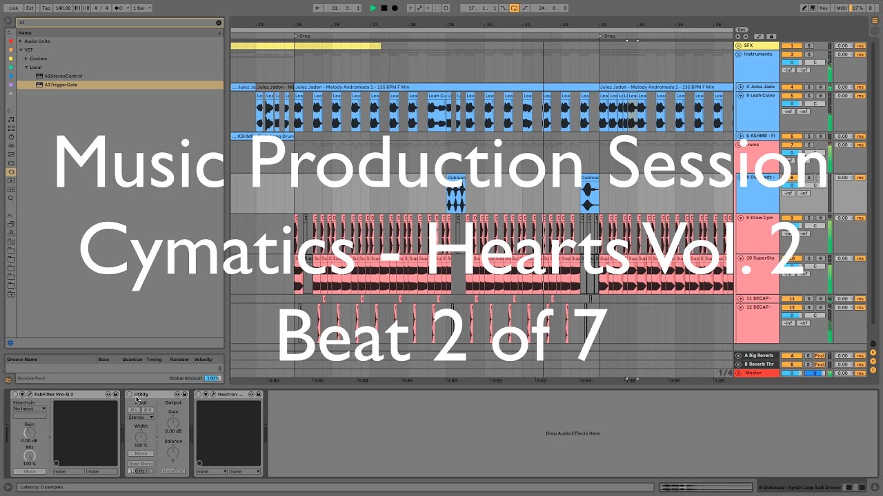 Music Production Session Cymatics - Hearts Vol 2. Beat 2 of 7 - YouTube