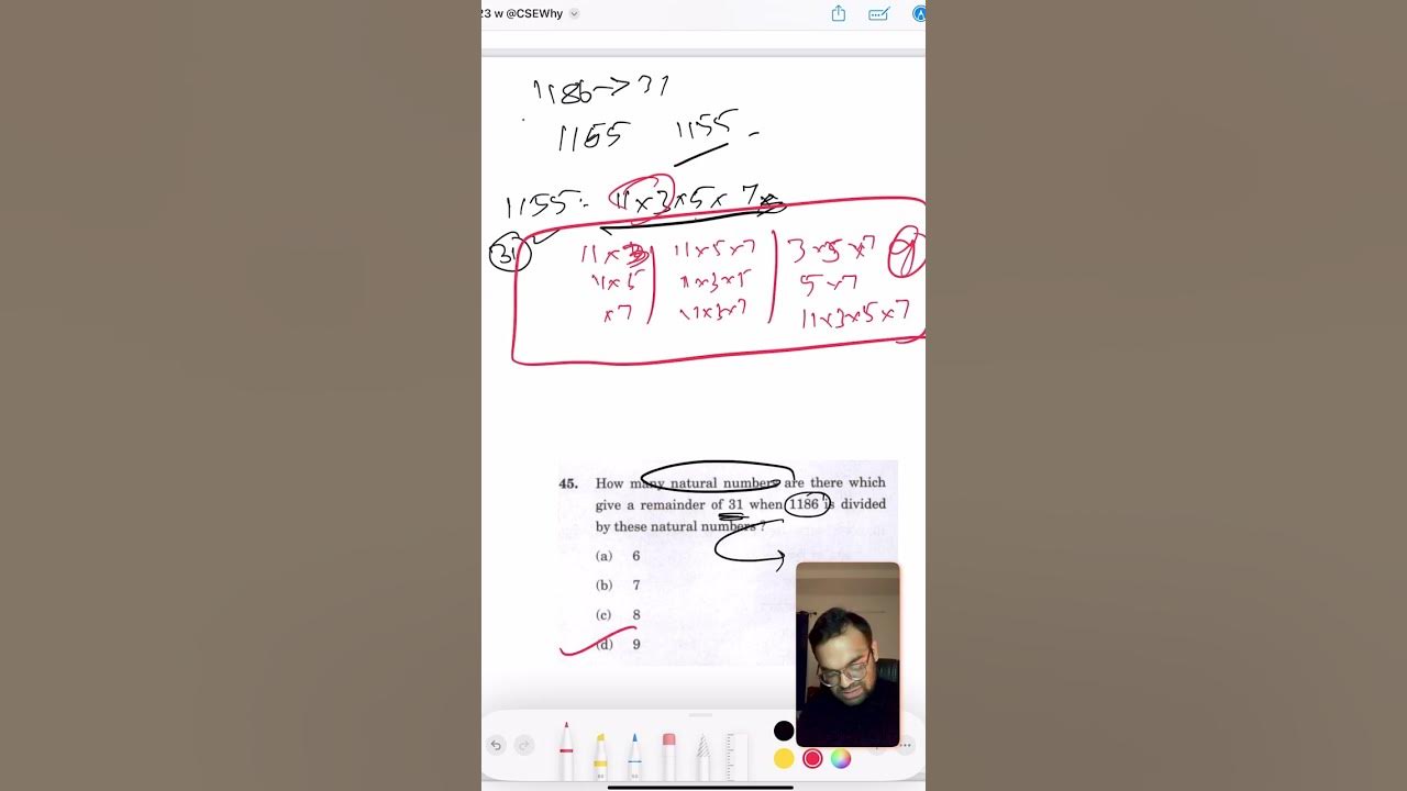 UPSC CSAT | PYQ 2023 | How to solve Remainder Theorem question without using formula? - YouTube