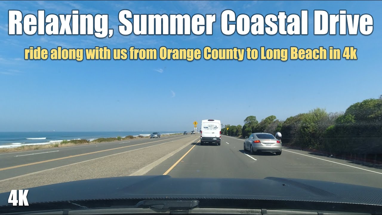 Orange County Drive through Newport to Long Beach - Coastal POV Summer ...