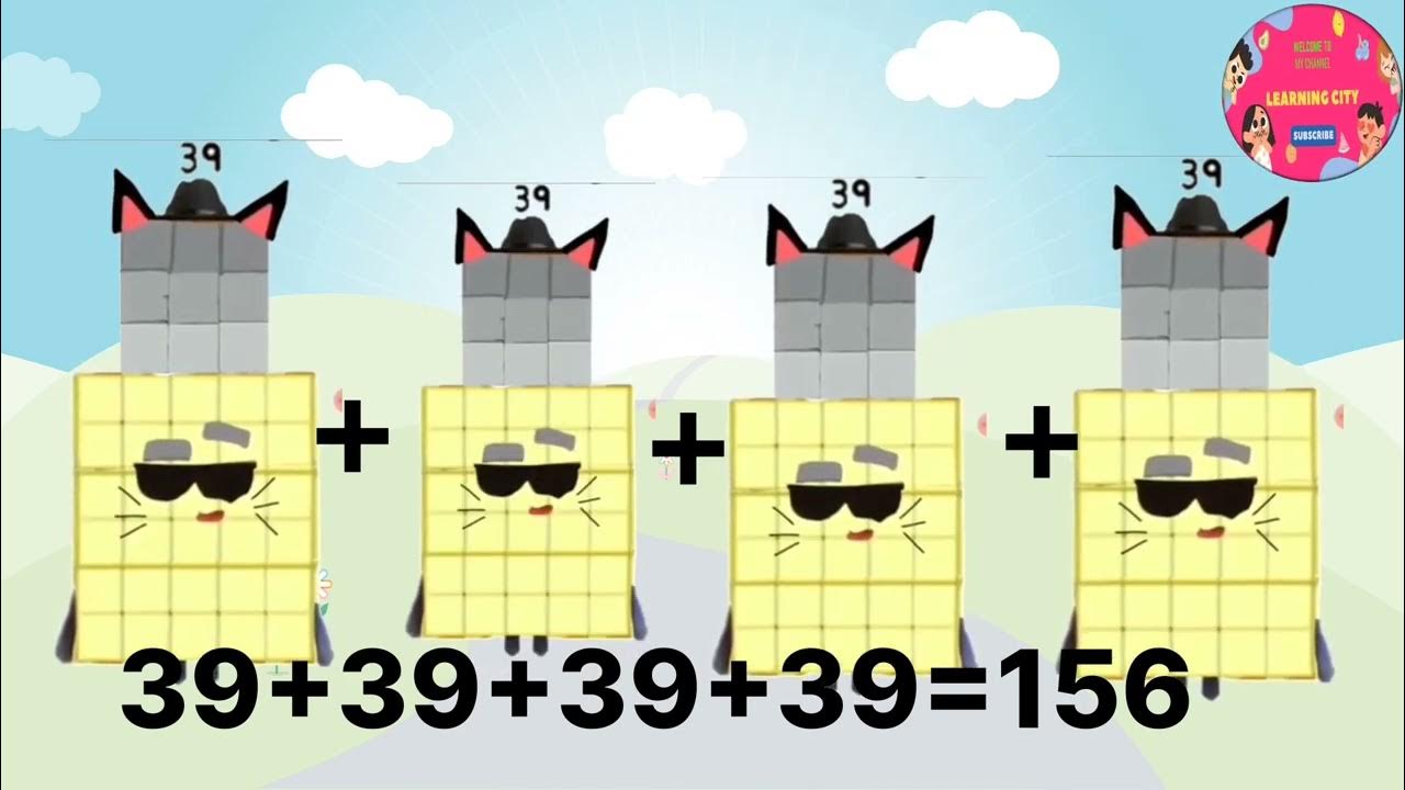 Numberblocks addition 4 same big numbers 36 to 45 | learn to count#maths@learningcity786 - YouTube