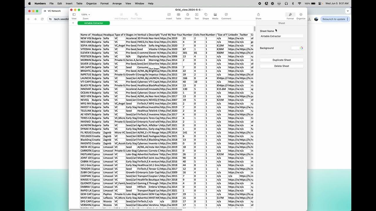 Exporting European VC info with Airtable Extractor by Table Capture - YouTube