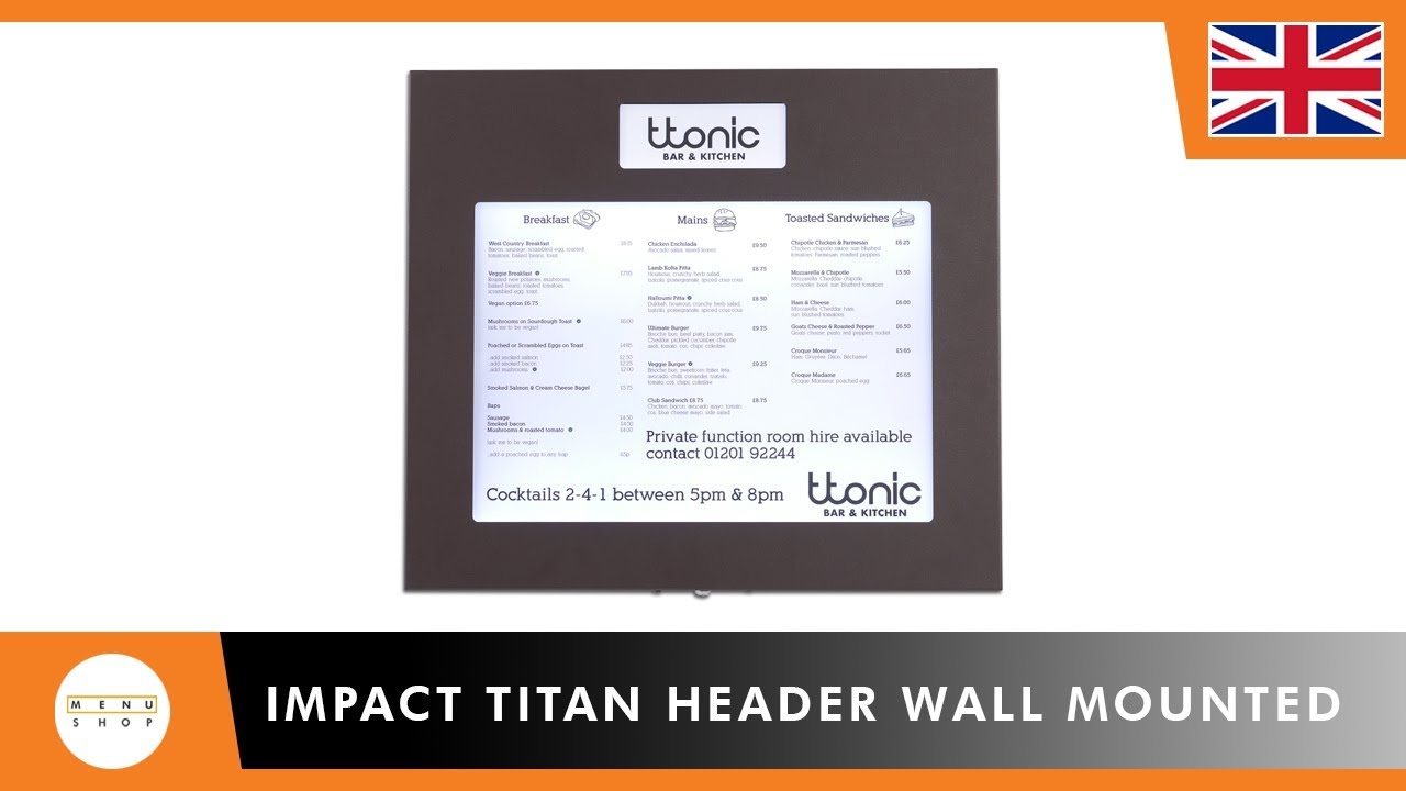 Menu Case – Impact Titan Header Wall Mounted - YouTube