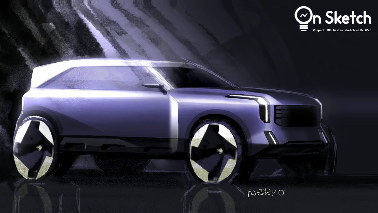 온스케치 CAR SKETCH - Compact SUV Design sketch (iPad Procreate) - YouTube