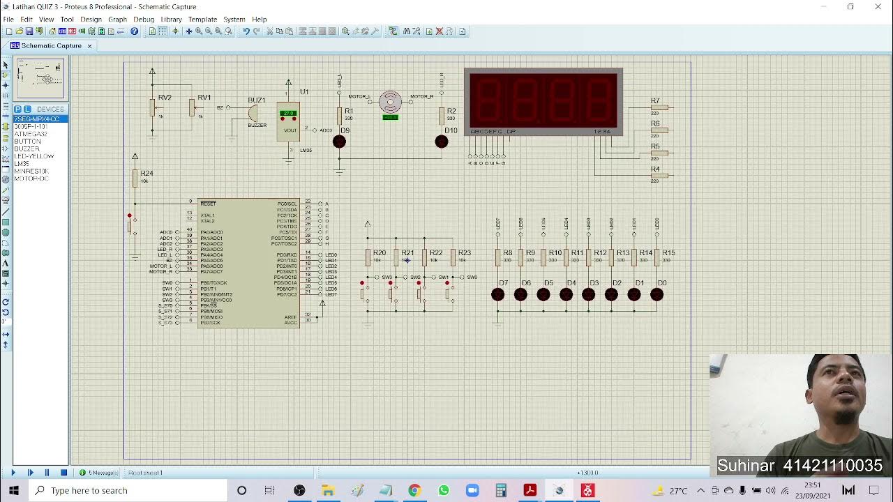Simulasi running led ATMega32 dengan proteus dan microchip - YouTube