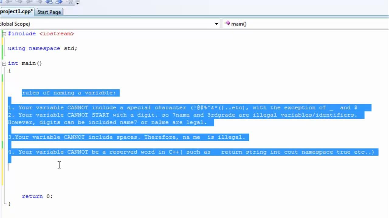 Learn programming now 10 ( Naming variables C++) - YouTube