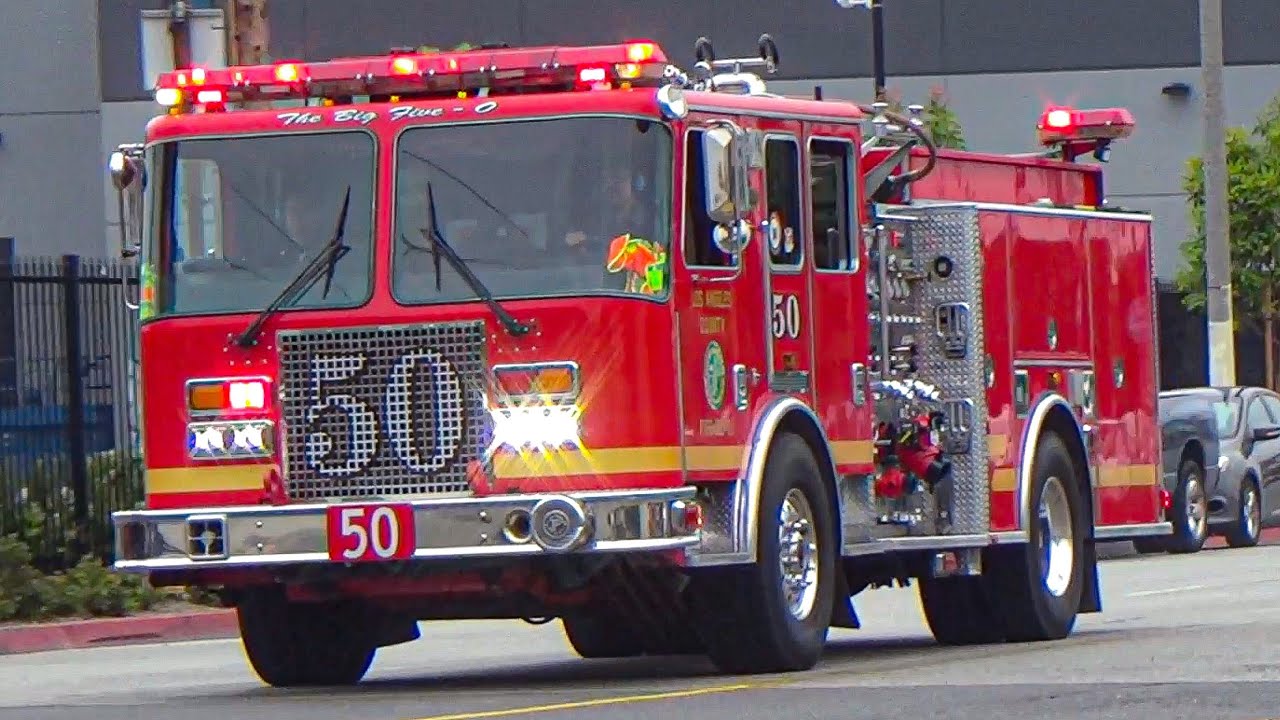LACoFD Engine 50 Responding - YouTube