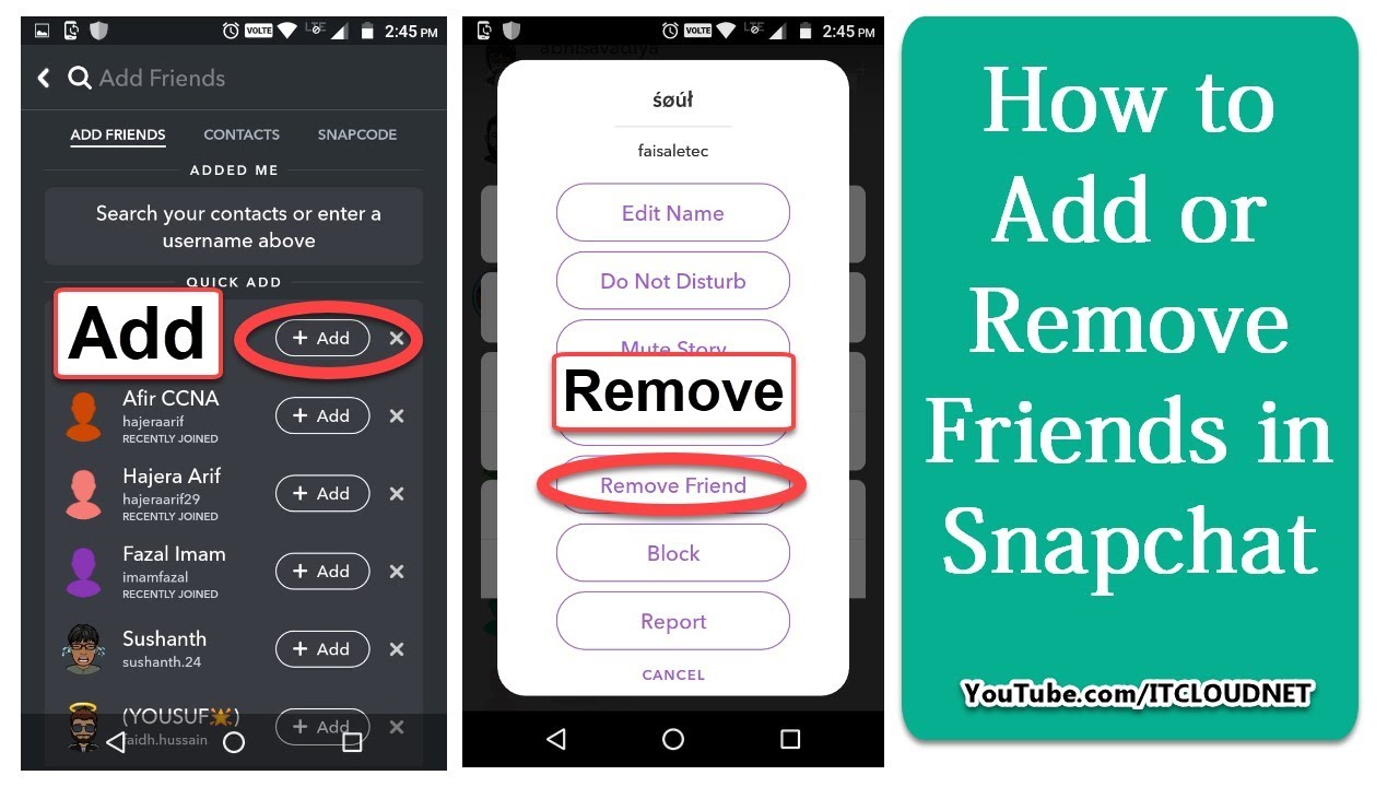 How to Add or Remove Friends in Snapchat For Android Users | Add ...
