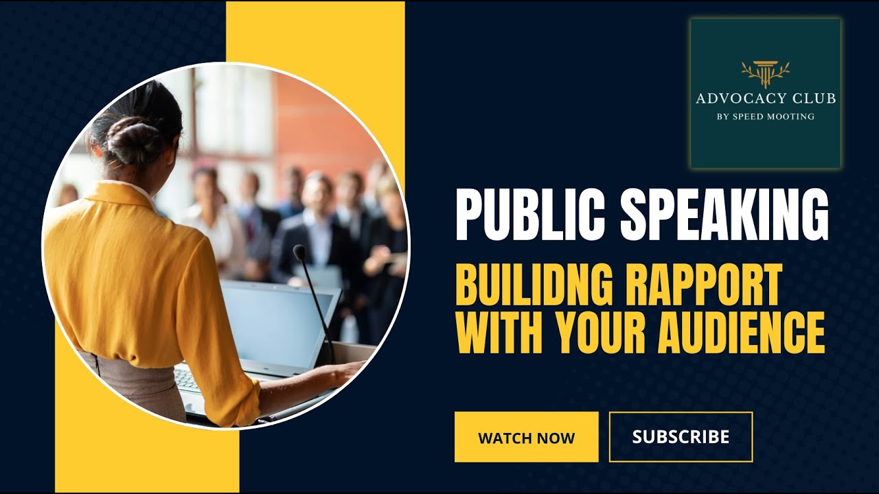 Public Speaking - Building Rapport With Your Audience! - YouTube
