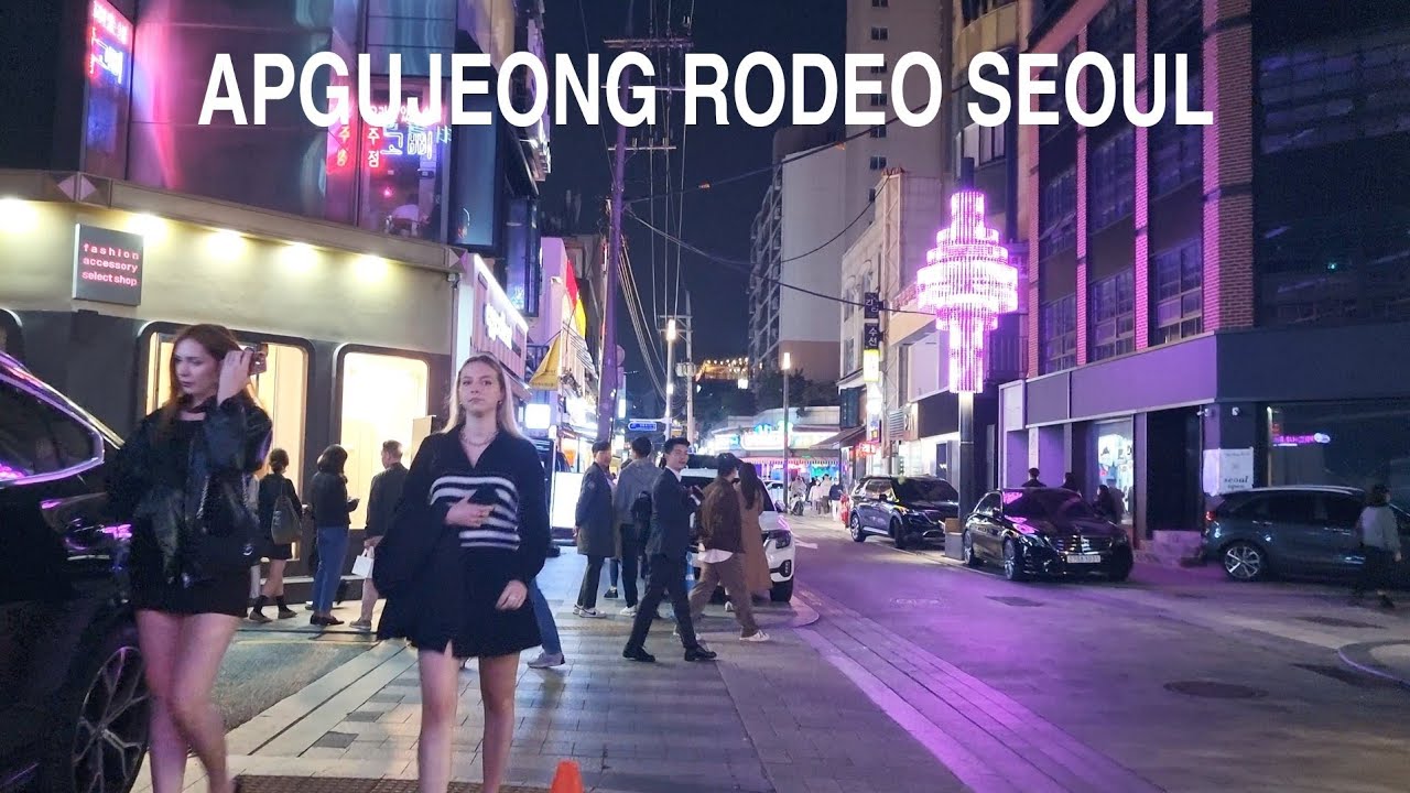 [4K] Seoul Apgujeong rodeo street-Autumn Night walking around Apgujeong ...