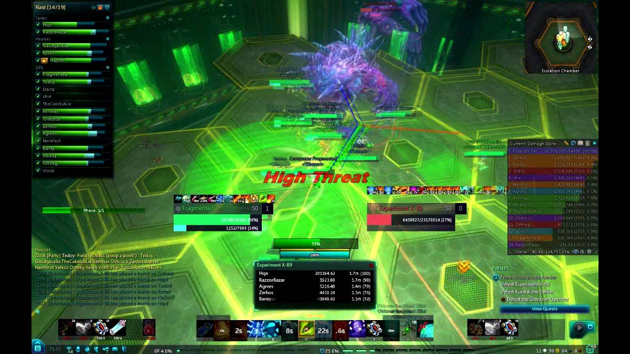 WildStar - GA Experiment X-89 Kill by Warped - Engineer DPS - YouTube
