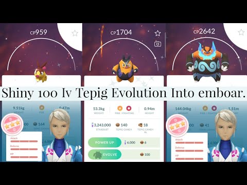 100 Iv Shiny Tepig Evolution into Shiny Emboar | Tepig Community Day ...