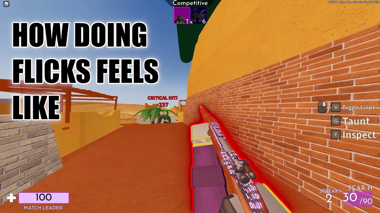 how doing flicks feels like in arsenal (roblox) - YouTube