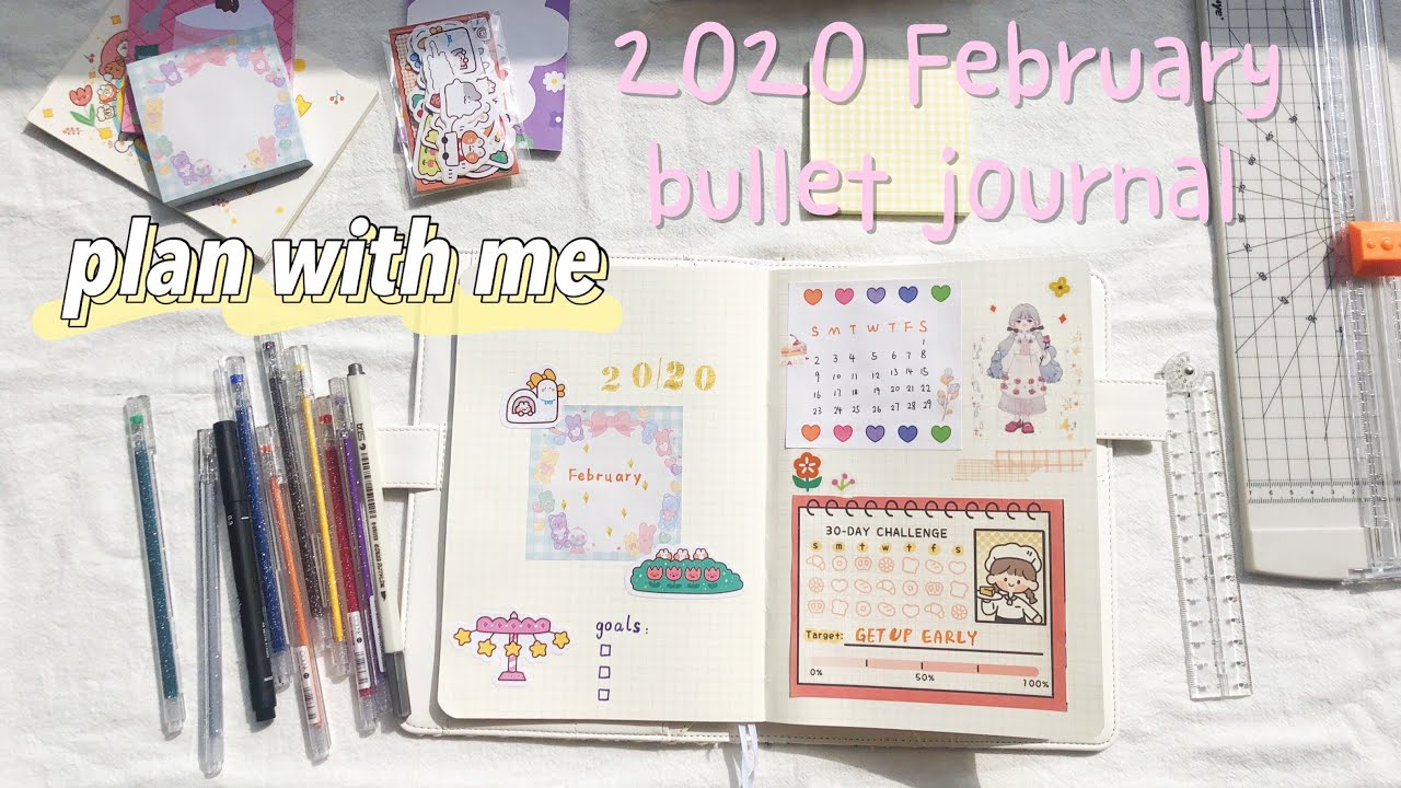 2020 bullet journal February plan with me - YouTube