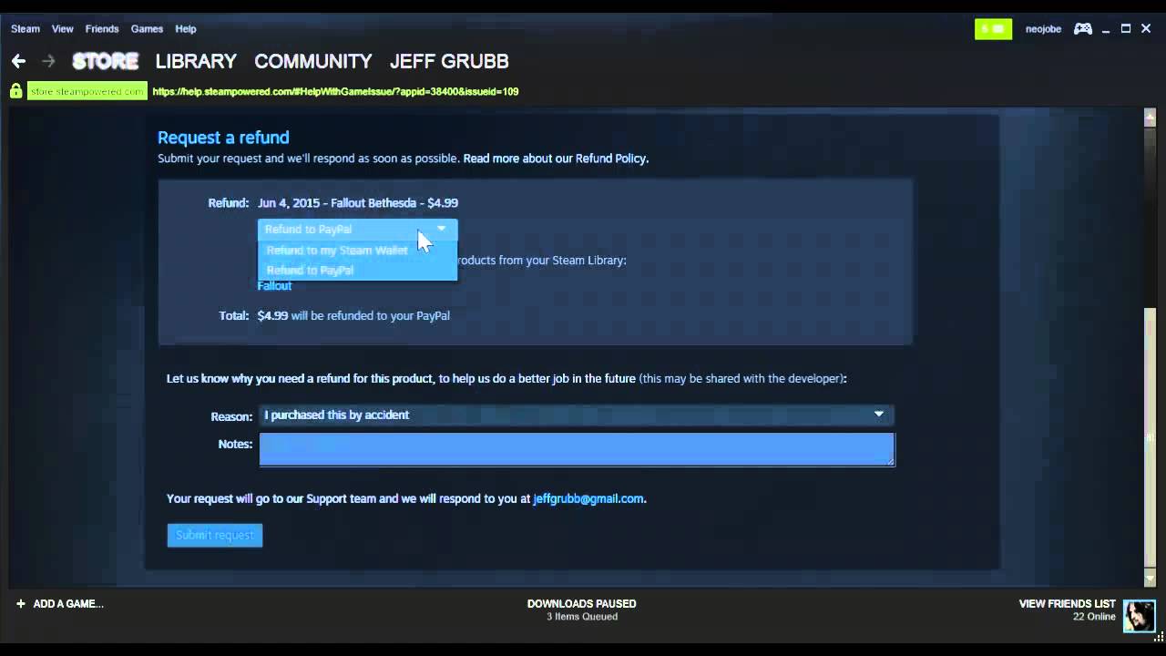How To Get A Steam Refund YouTube
