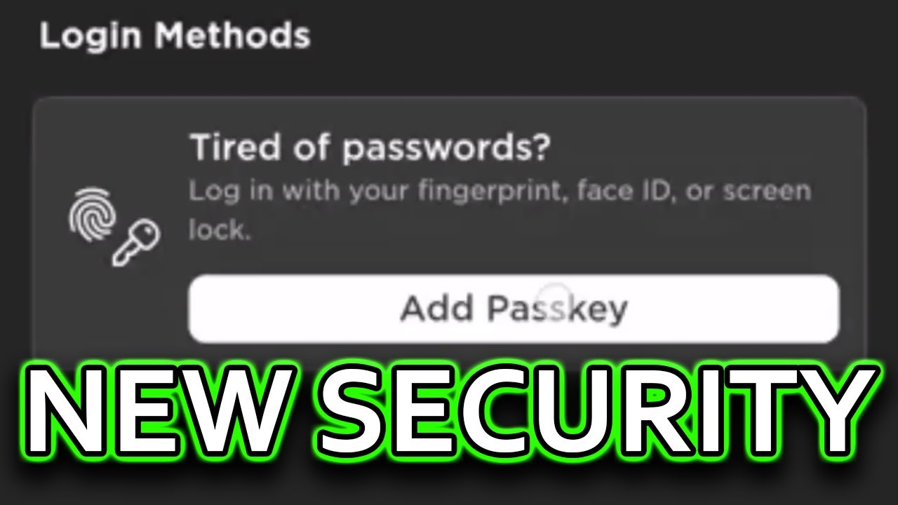 roblox added new security... (passkeys) - YouTube
