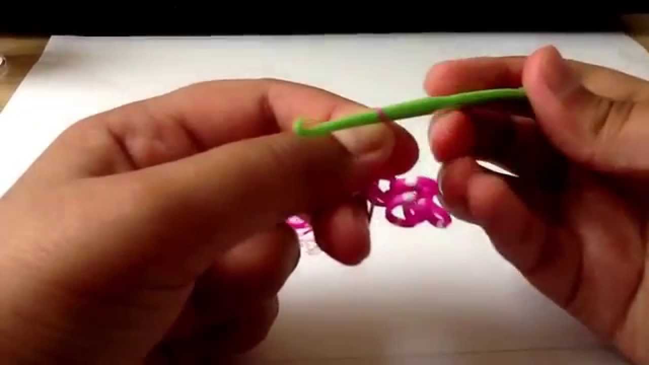 Rainbow loom single chain bracelet with hook and hands, without the ...