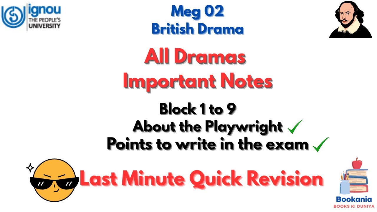 Meg 02 British Drama | All Important Notes in one video | Last Minute ...
