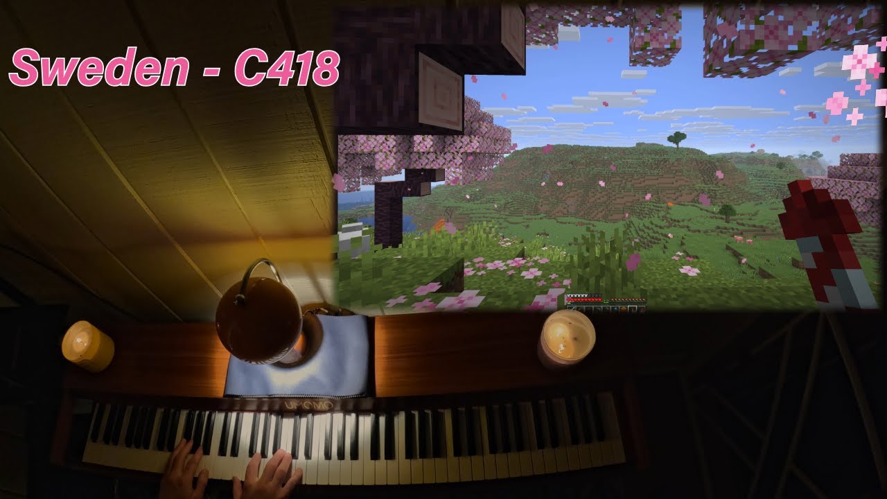 Sweden - C418 Minecraft Piano Cover with Forever World Flyover - YouTube