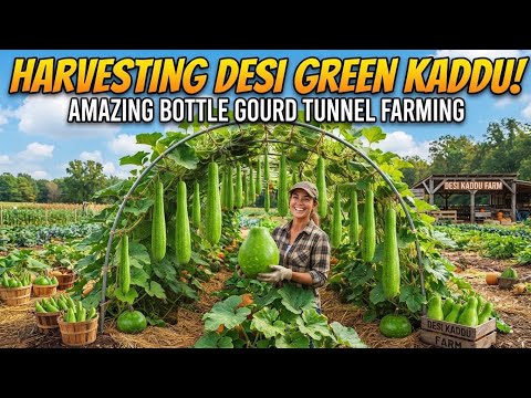Desi Green Kaddo Tunnel Method  | Summer Squash Harvesting #kaddoo #pumpkin #vegetables #gardening 