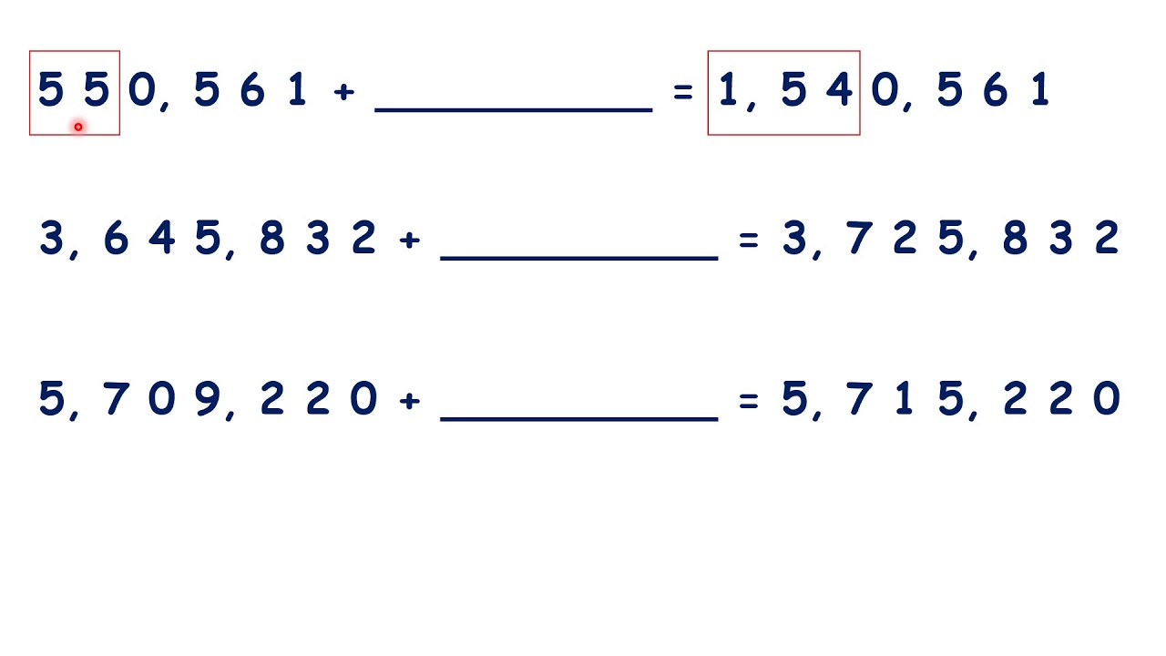 Solve missing number problems for addition using mental methods - YouTube