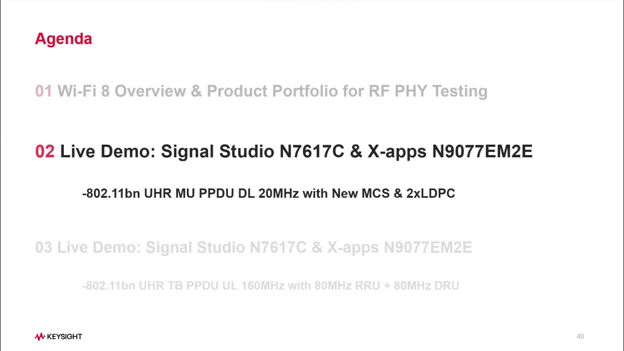 Part 2 - Live Demo using Keysight Signal Studio & X-apps for Wi-Fi 8 ...