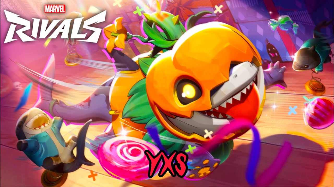 Marvel Rivals - Jeff The Land Shark (Jeff O'Lantern Skin) Gameplay ...