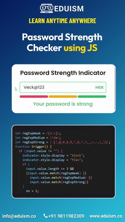 Password Strength Checker Using Js Coding Javascript Js Programminglanguage Webdesign Ai 