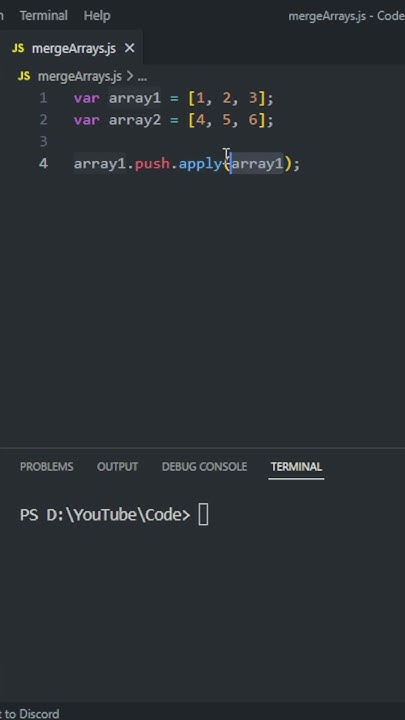 Merge Arrays In Js Shorts Javascript Nodejs Youtube
