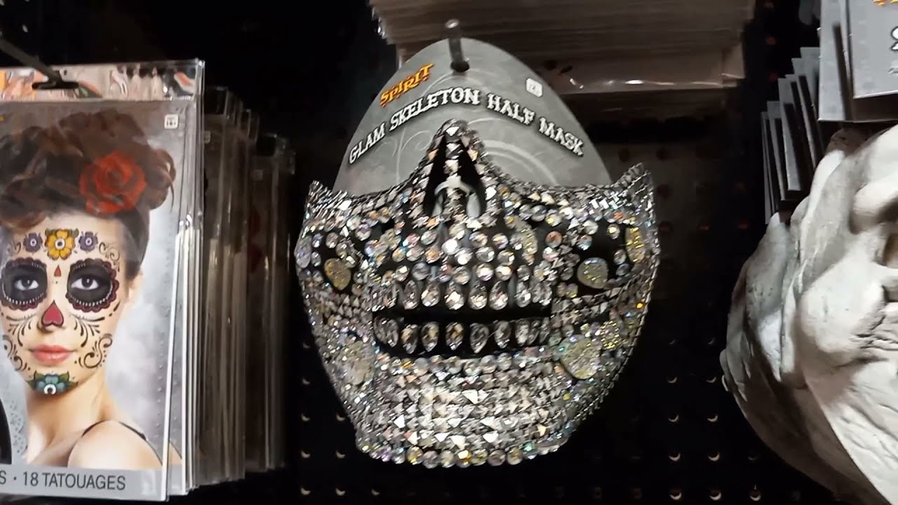 Cool Rhinestone Skull Mask plus a Pink Flame & Fur Coat - Spirit ...