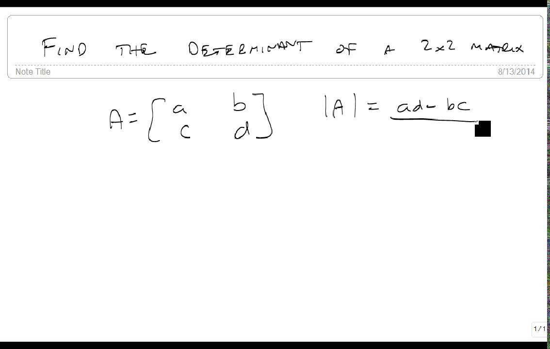 Find determinant of 2x2 matrix - YouTube